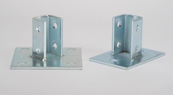 P140000EG | SINGLE CHANNEL POST BASE (6 X 6) - 4 HOLE SQUARE EG (3-1/2 ...